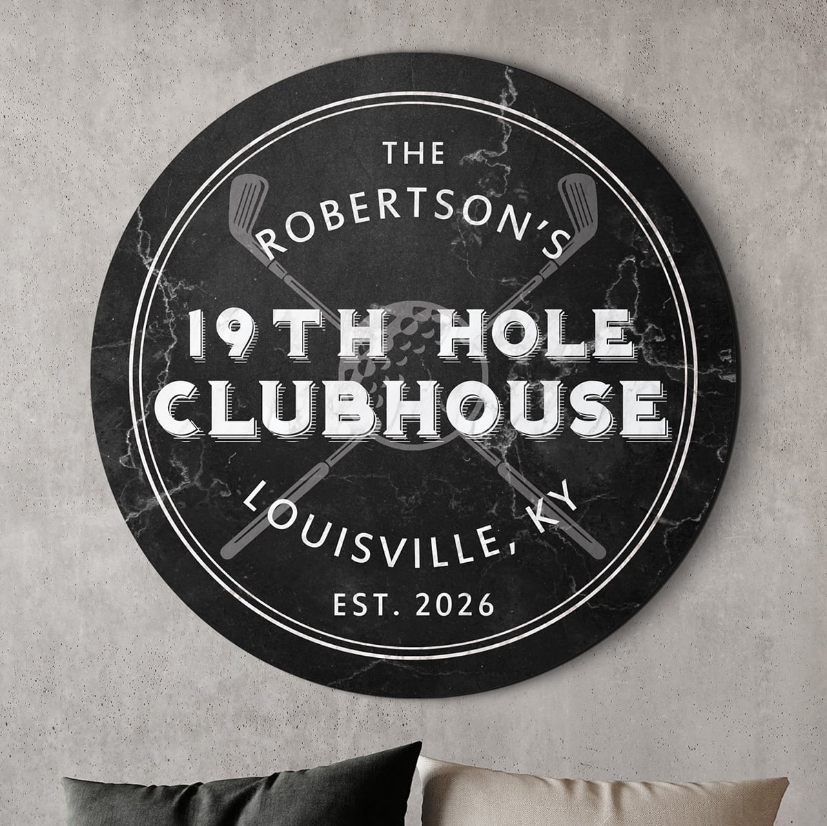 Personalized Golf Club Sign, Custom Golf Gift for Office or Home