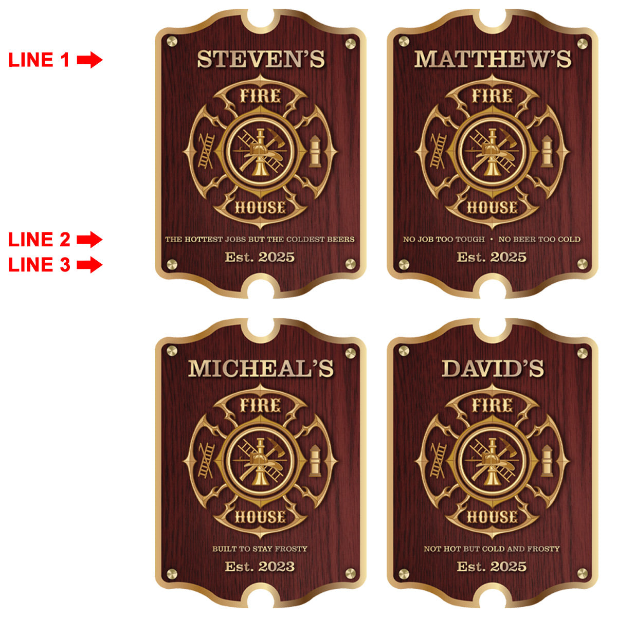 Personalized Fire House Firefighter Bar Sign