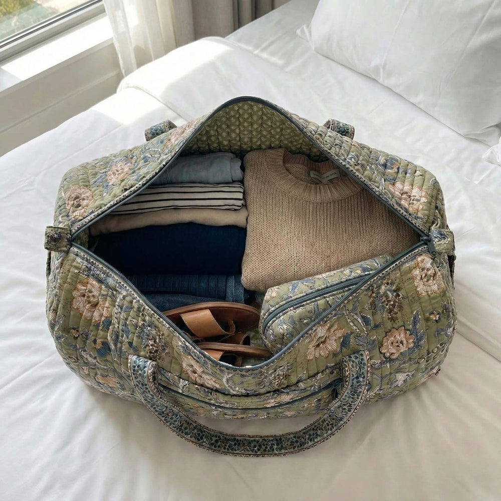 Anella Quilted Duffle Carryall Weekender Bag