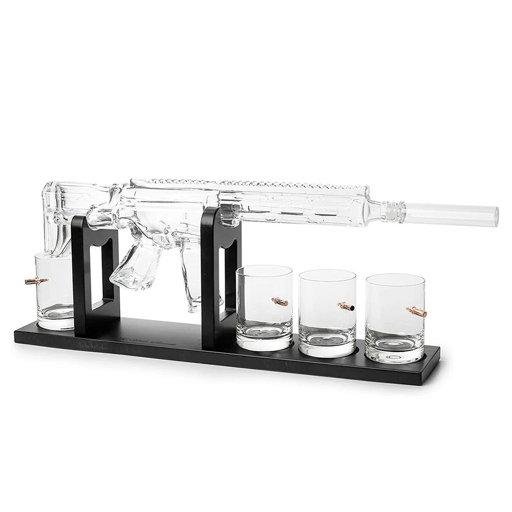 AR-15 Whiskey Decanter with Bullet Glasses