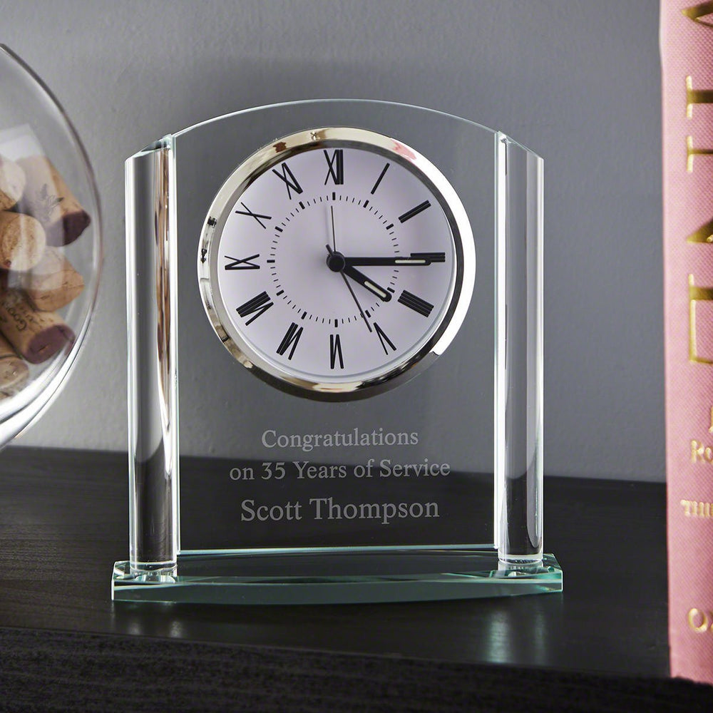 Arch Glass Personalized Desk Clock