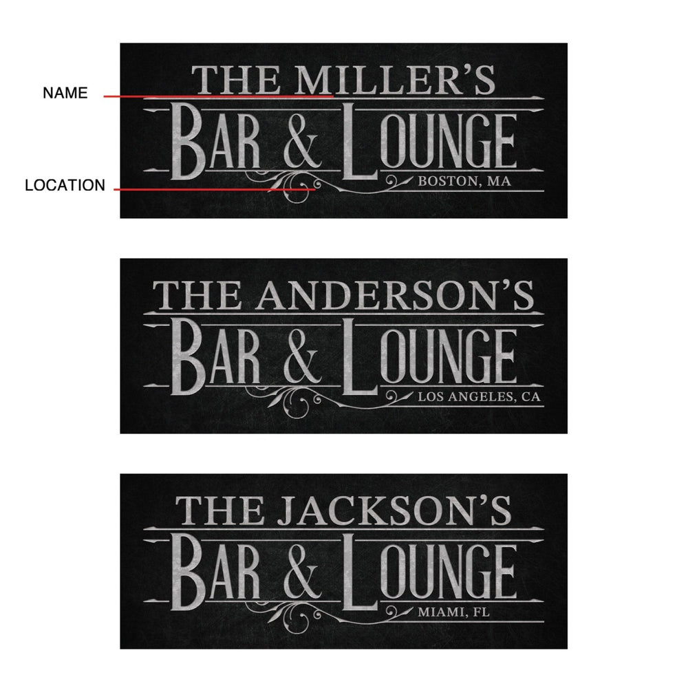 Art Deco Custom Bar & Lounge Sign, Basement Bar Wall Art, Black Wood D