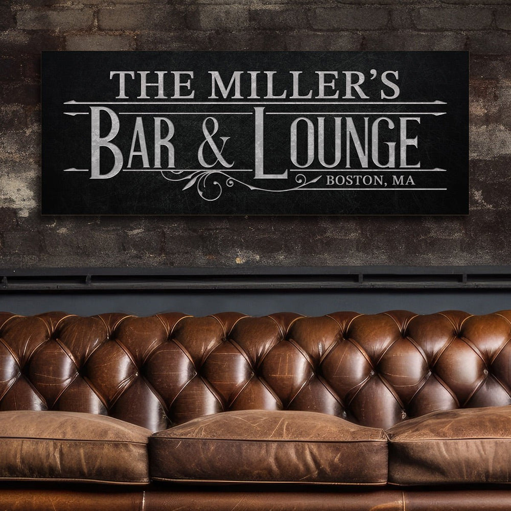 Art Deco Custom Bar & Lounge Sign, Basement Bar Wall Art, Black Wood D