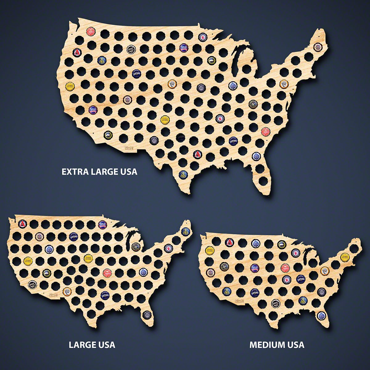 Beer Cap Map of USA Large