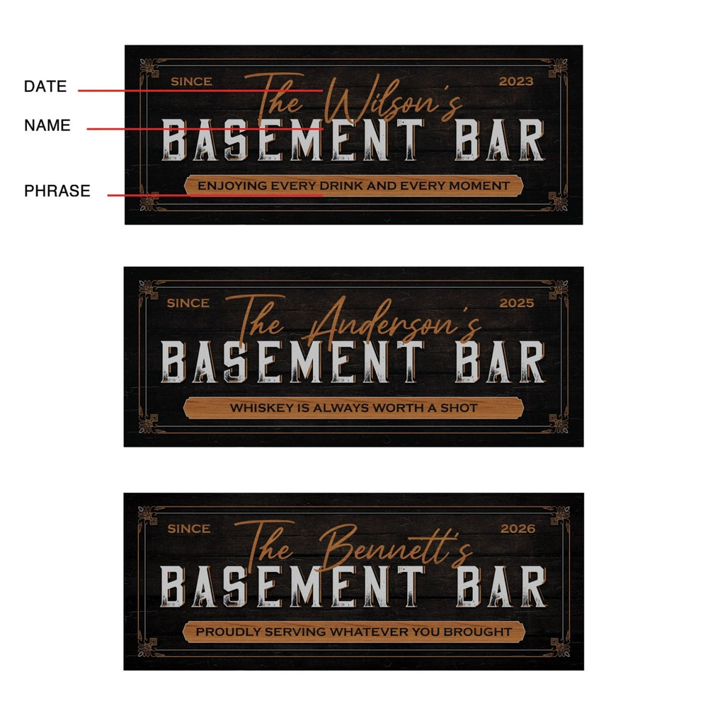 BYO Wooden Basement Bar Sign - Custom Speakeasy Decor Wall Art