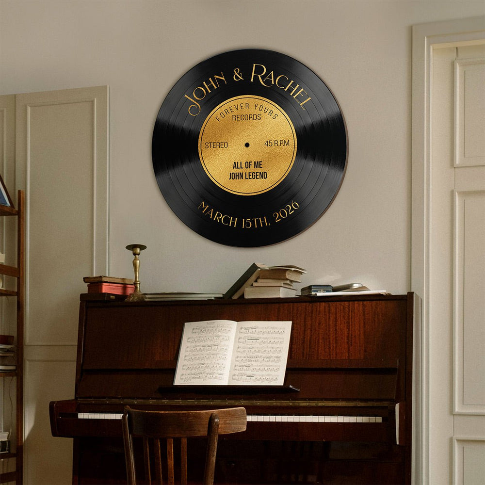 Vinyl Record Album Custom Wood Sign Wall Art Decor (2 Color Options)