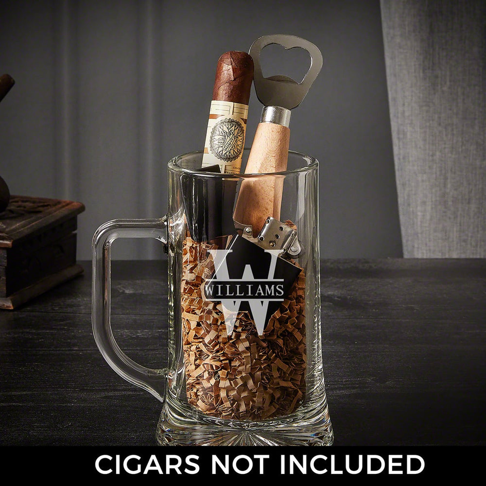 Custom Groomsmen Beer Mug Gift Ideas - Set of 6 Cigar Lighter & Beer G