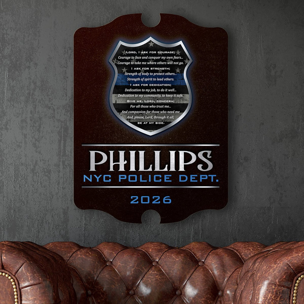 Courage Custom Police Officer Sign Wooden Wall Decor