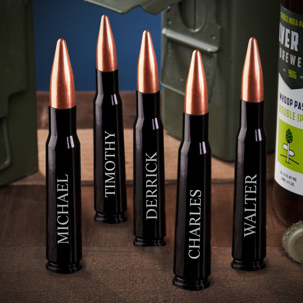 Engraved 50 Cal Bullet Groomsmen Bottle Openers Set of 5