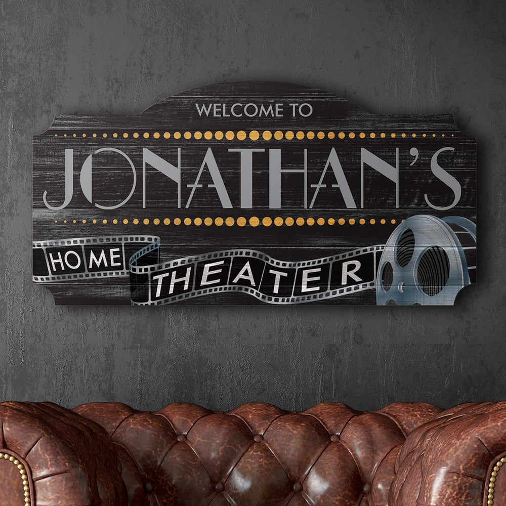 Film Reel Personalized Vintage Home Theater Wall Art for Movie Lovers