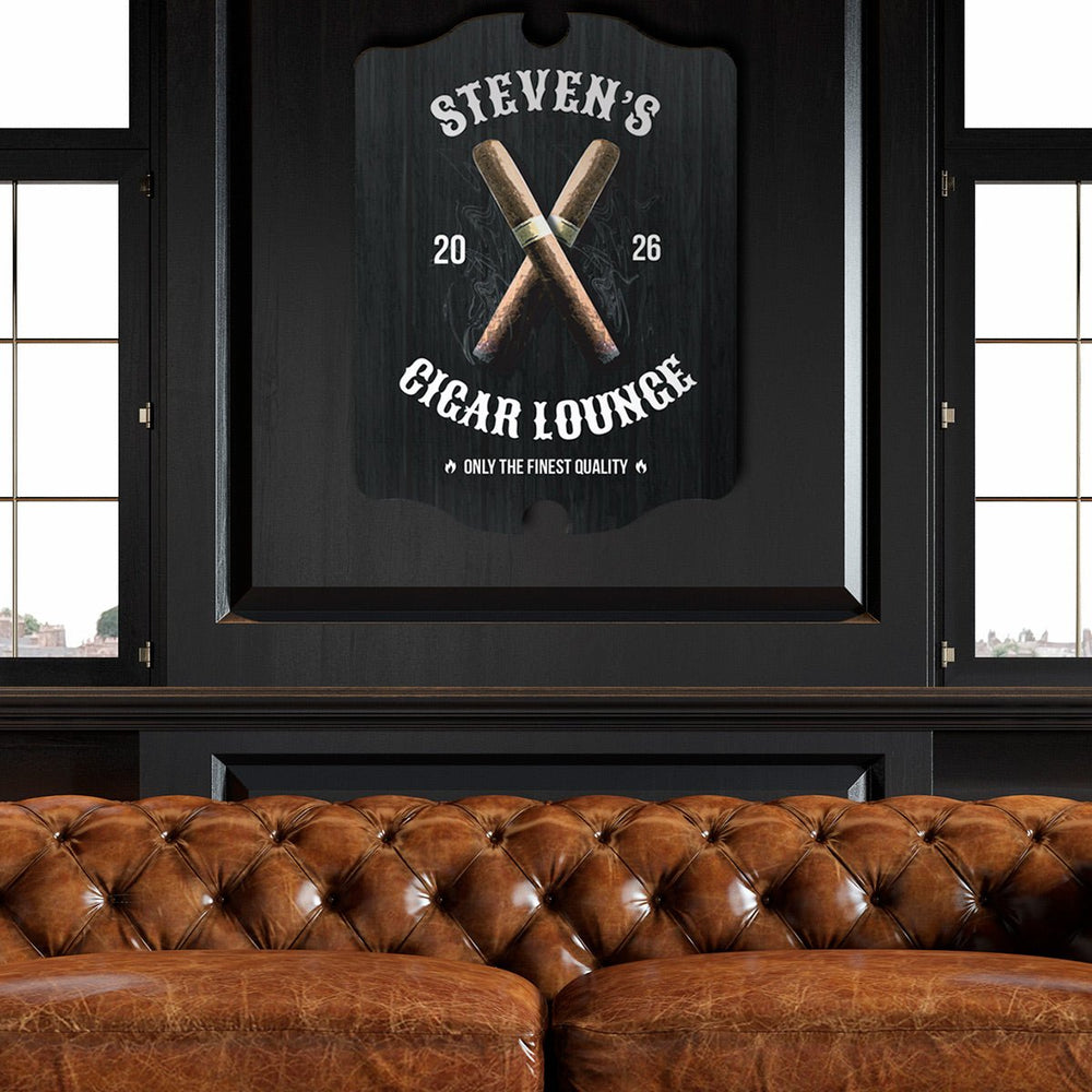 Finest Quality Personalized Cigar Art Sign - Wooden Cigar Lounge Decor