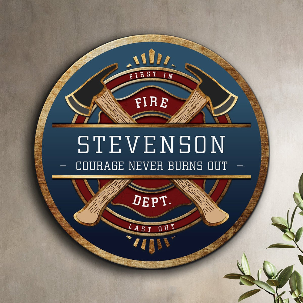 Personalized Firefighter Axe Sign - FireFighter Brotherhood Wall Art D
