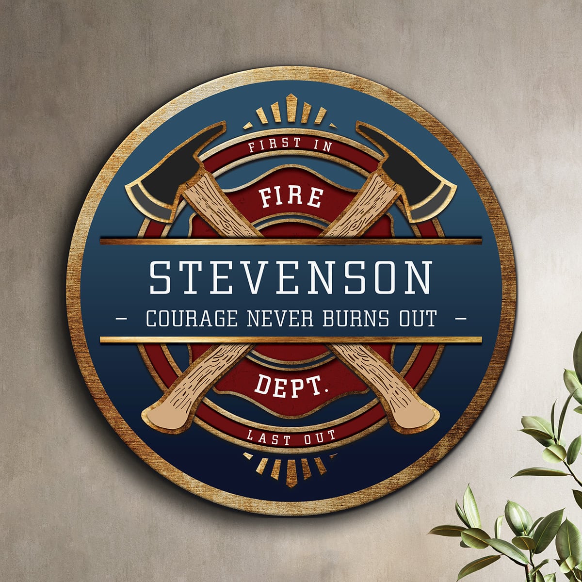 Personalized Firefighter Axe Sign - FireFighter Brotherhood Wall Art D