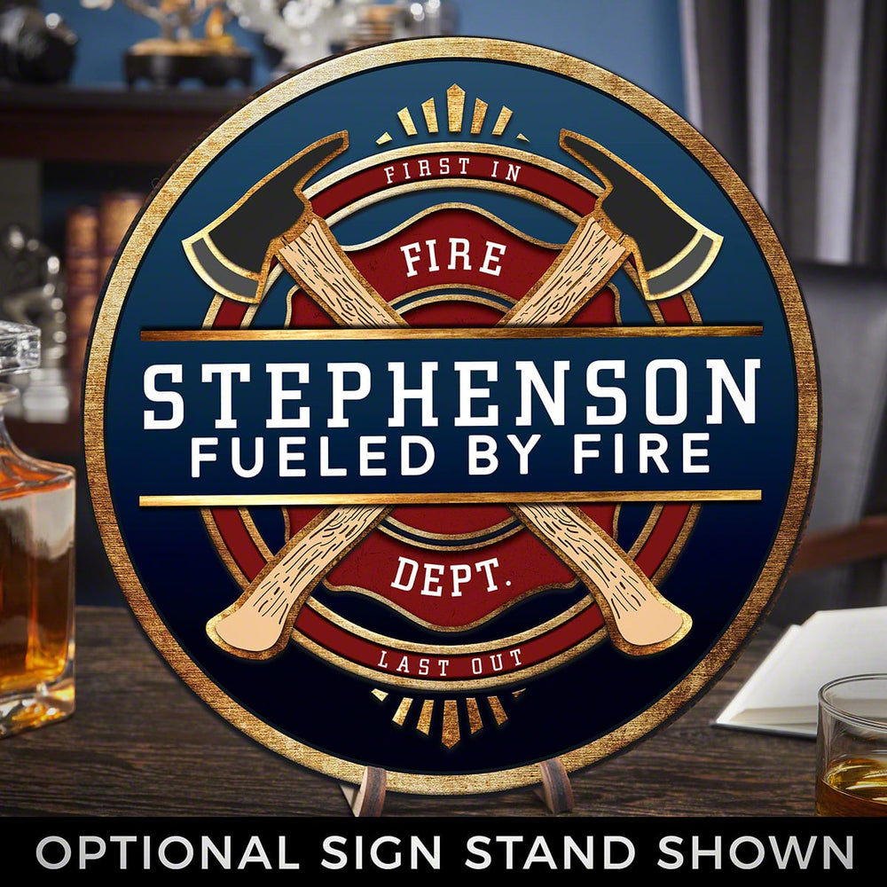 Personalized Firefighter Axe Sign - FireFighter Brotherhood Wall Art D
