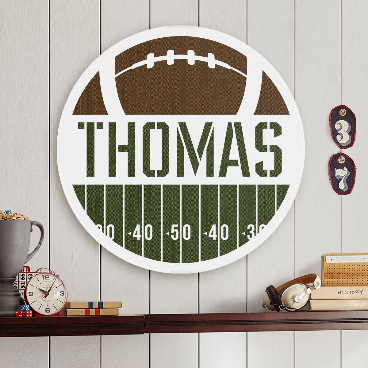 Football Fanatic Custom Name Sign for Boys Room