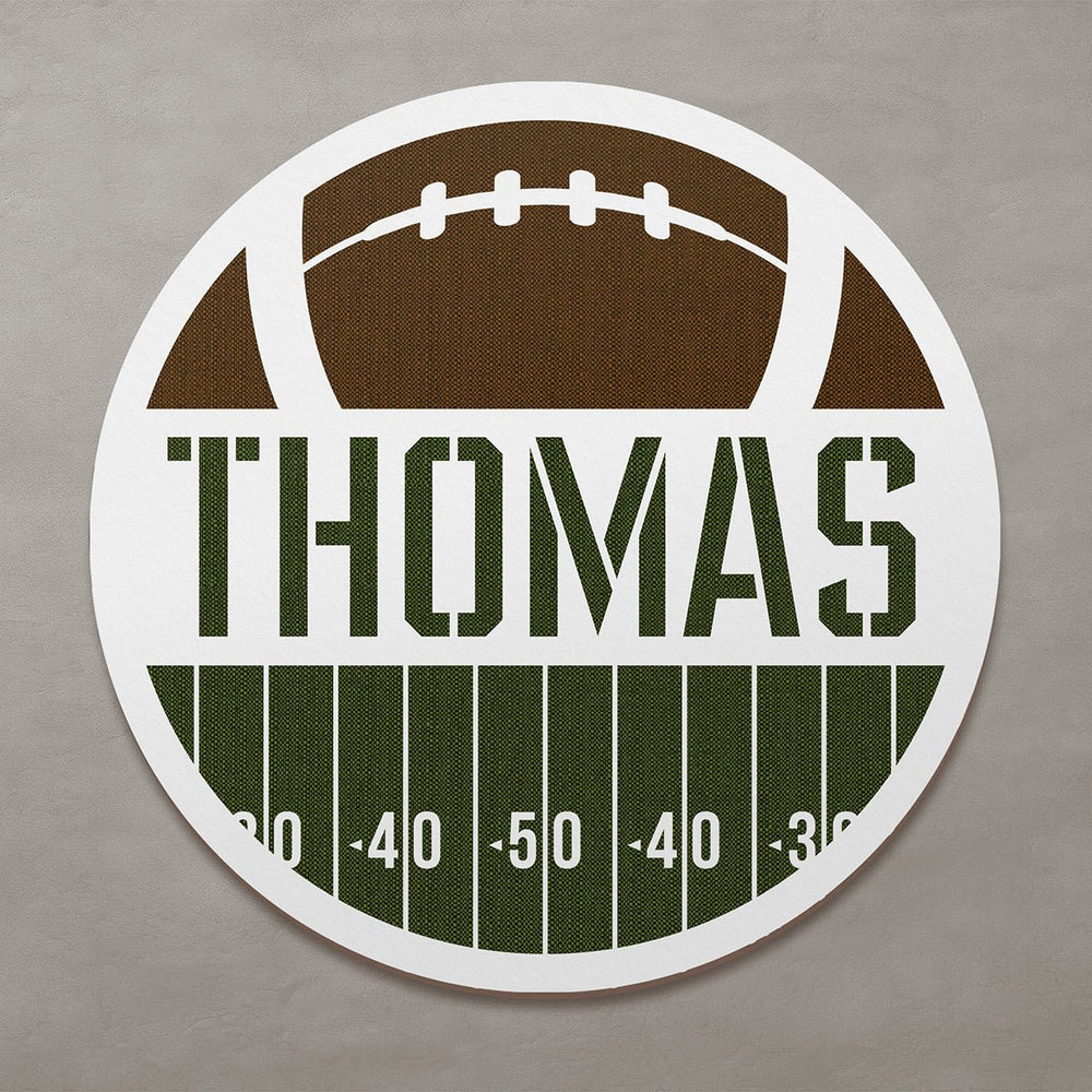 Football Fanatic Custom Name Sign for Boys Room