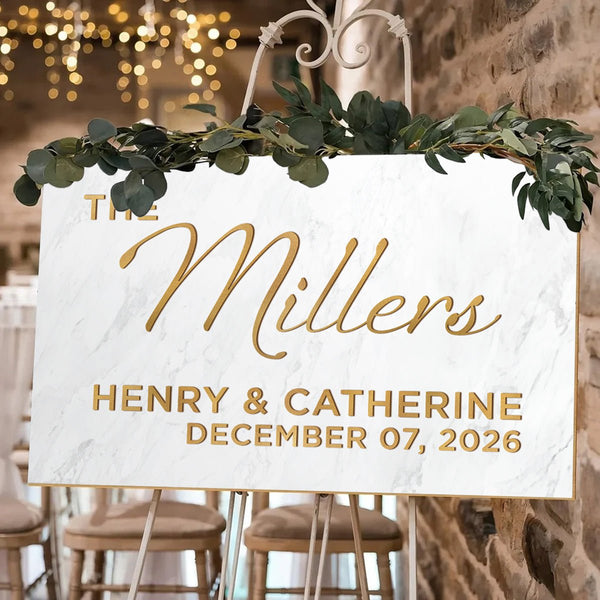 Forever Yours Custom Surname Wedding Sign for Receptions and Showers,