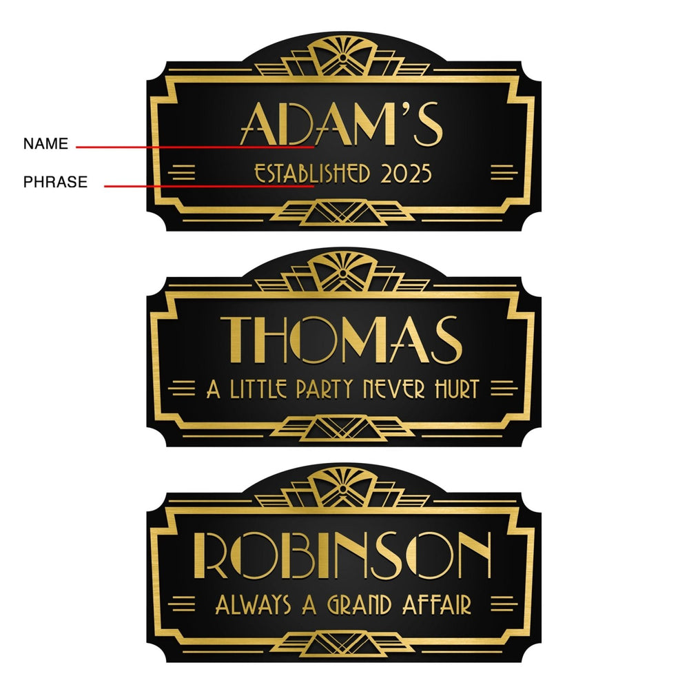 Gatsby Custom Theater Sign - Home Movie Wall Art Decor