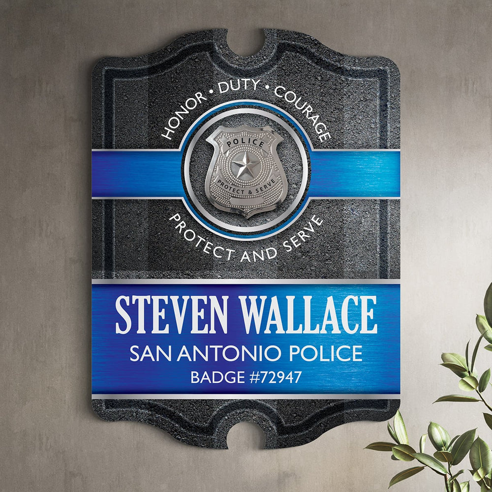 Honor & Duty Thin Blue Line Custom Police Sign - Wall Art Decor