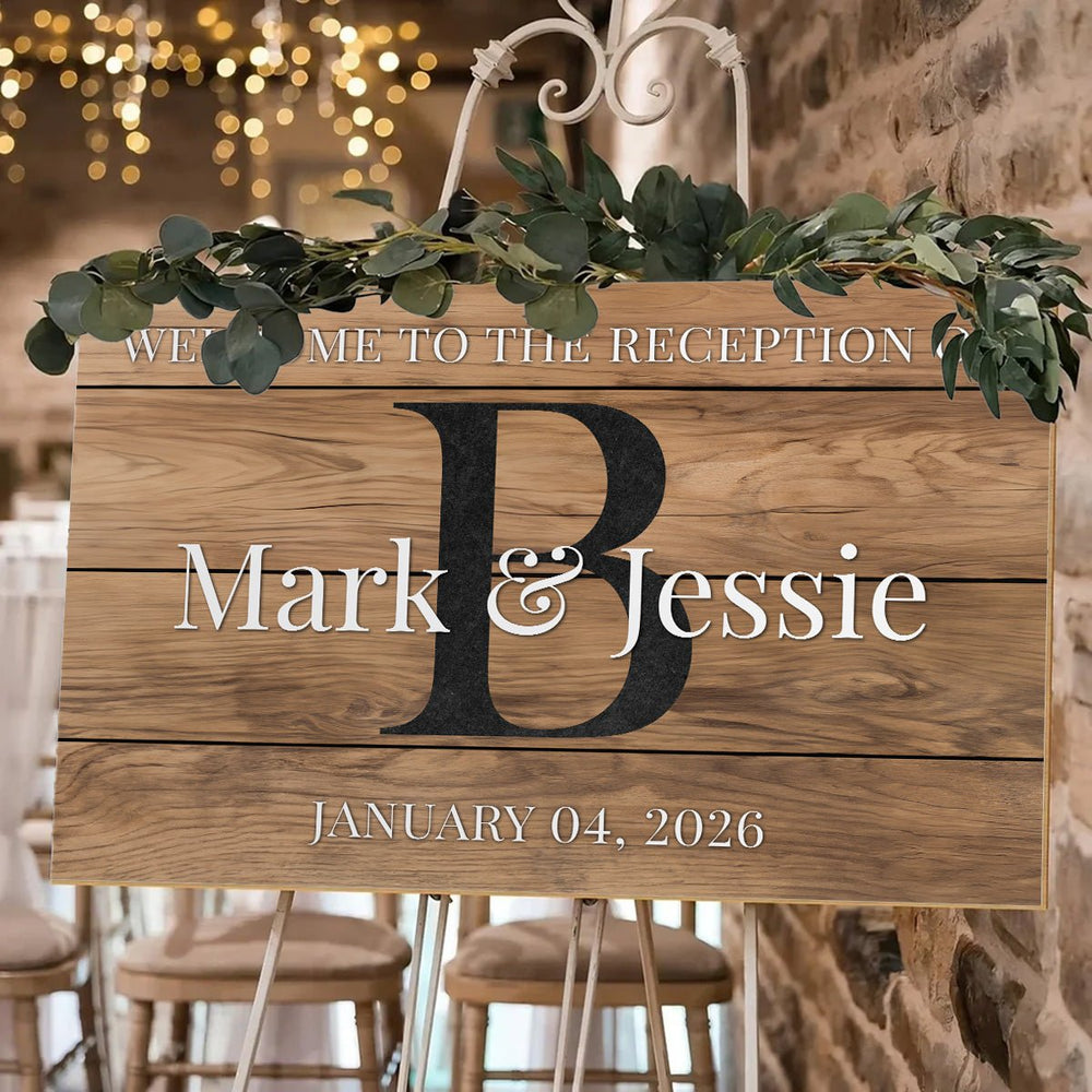Knot & Grain Personalized Wedding Sign for Receptions and Showers
