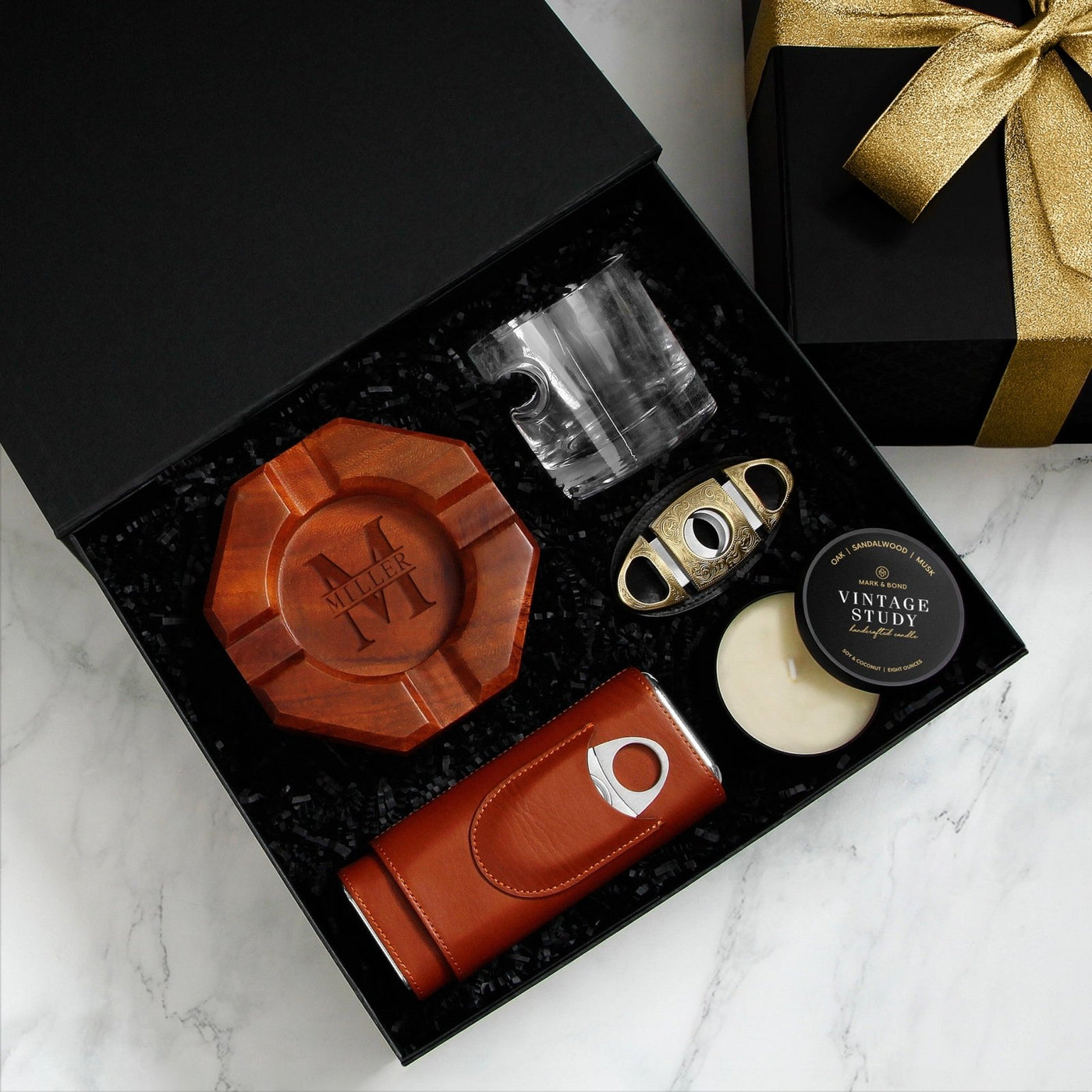Luxury Cigar Gift Set - 6pc with Custom Ashtray and Premium Cigar Acce