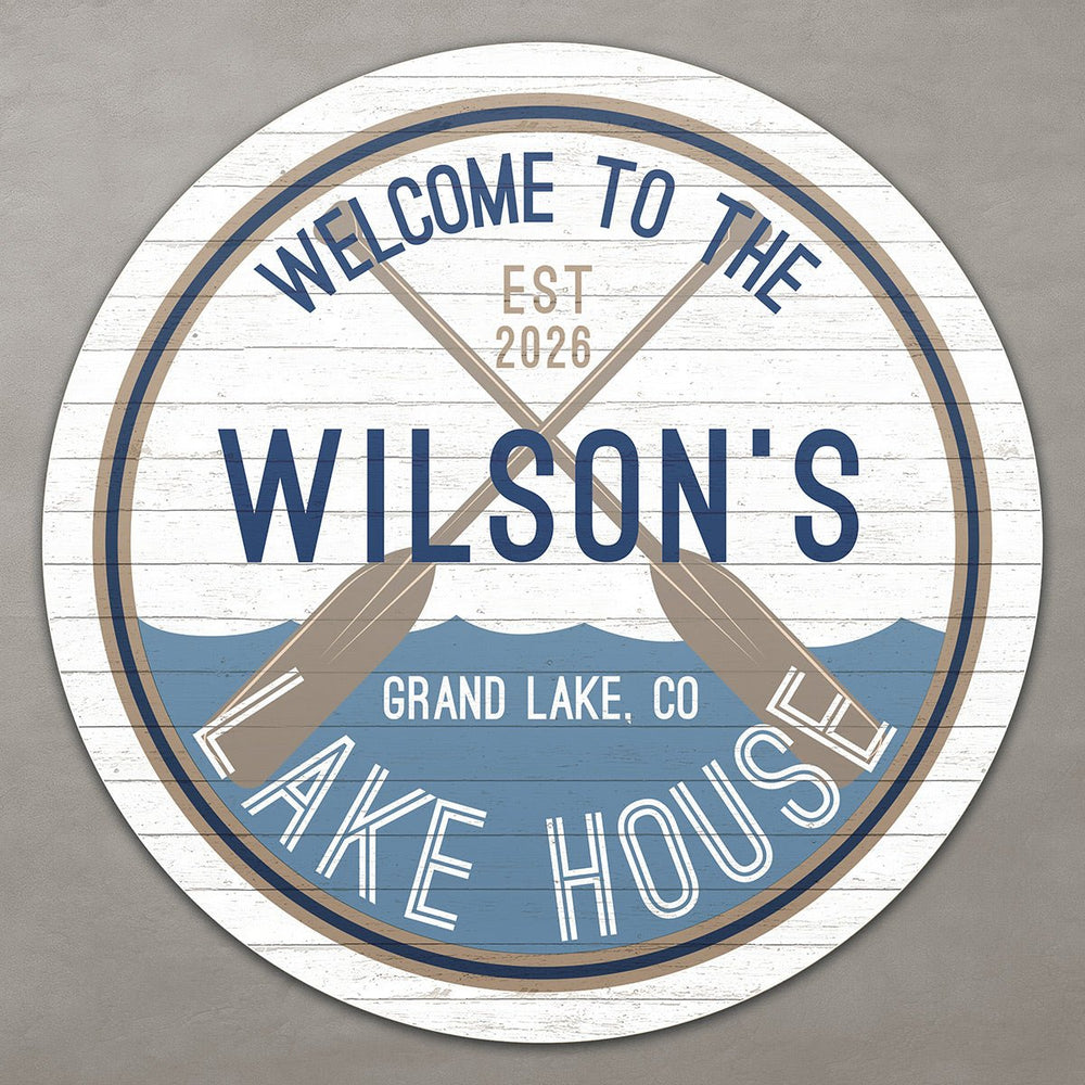 Custom Wooden Lake House Welcome Sign - White Vacation House Decor Wal