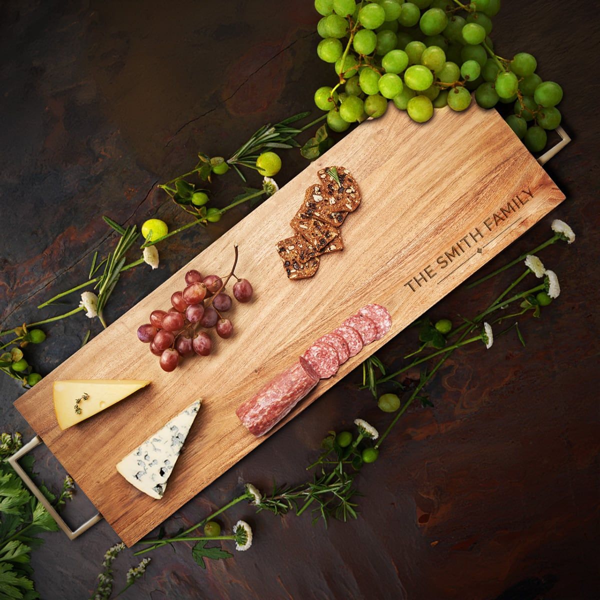 Large Wooden Cheese Platter With Handles Delightful Wooden Cheese
