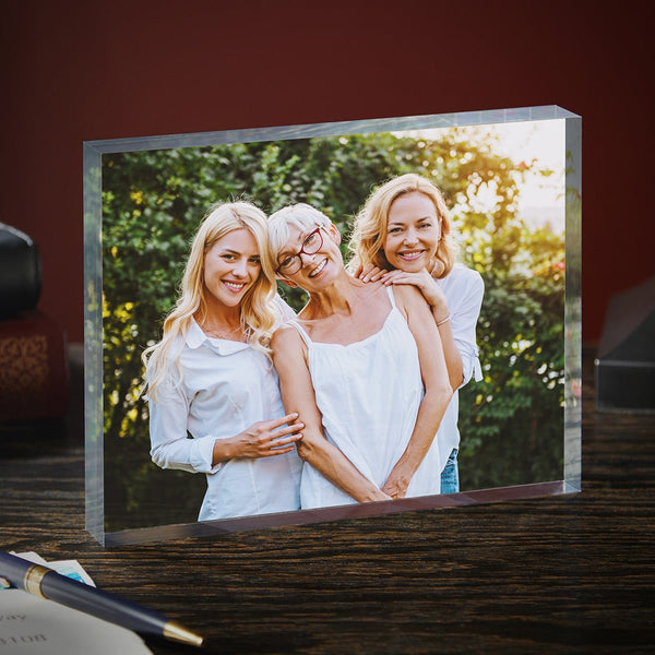 Personalized Acrylic Photo Block for Mom – Custom Picture Print, 1-Inc