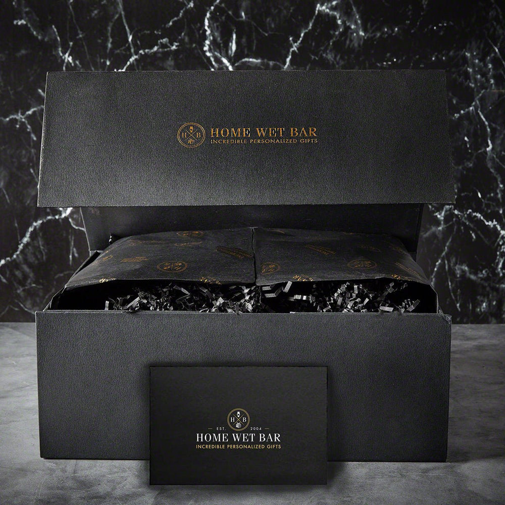 Personalized Bourbon Decanter Luxury Box Set with Rocks Glasses - 7pc