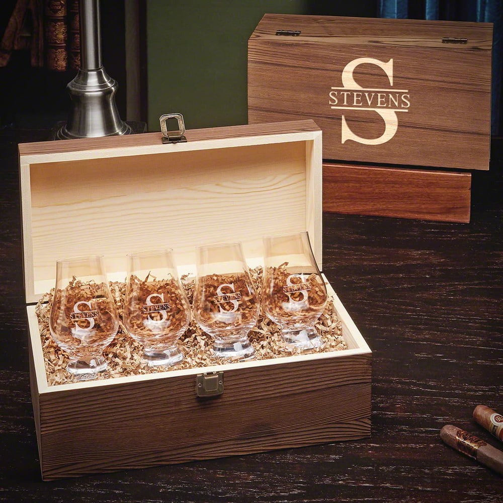 Oakmont Personalized Glencairn Whiskey Gift Set with Box