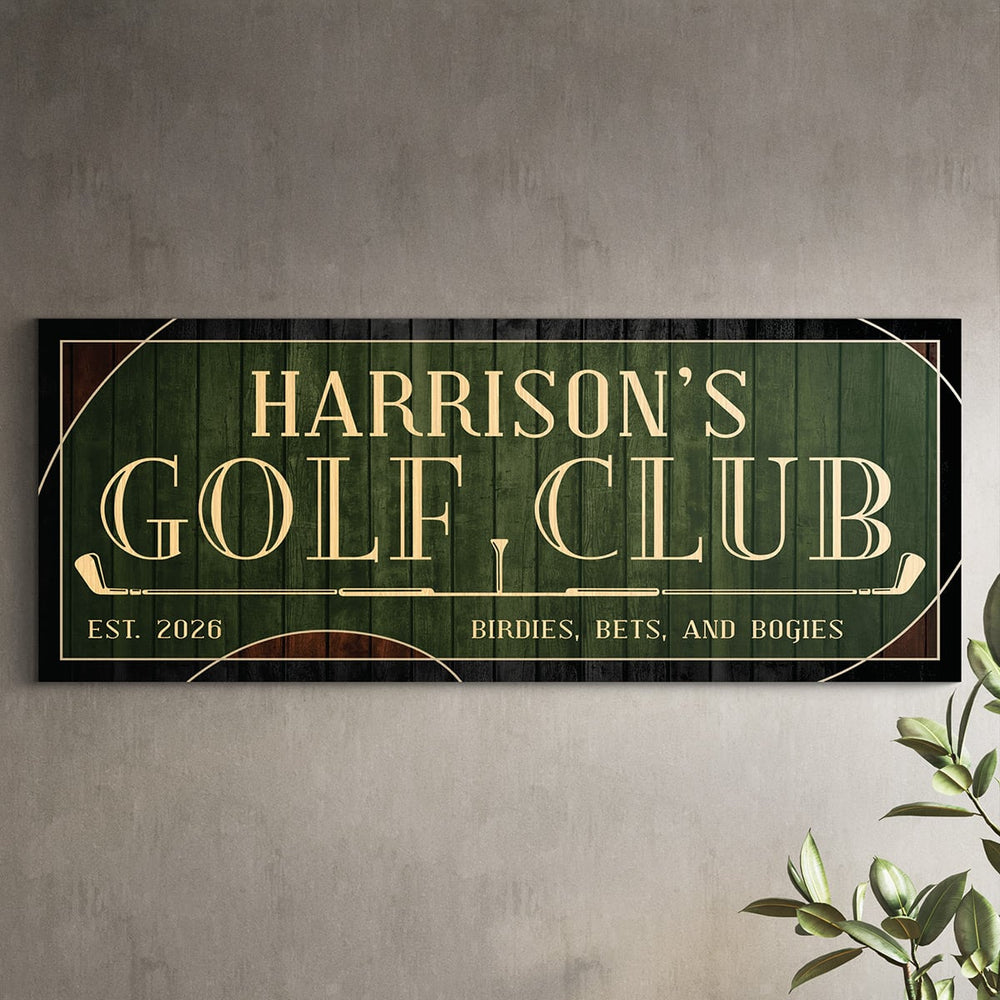 Personalized Golf Club Sign, Custom Golf Gift for Office or Home