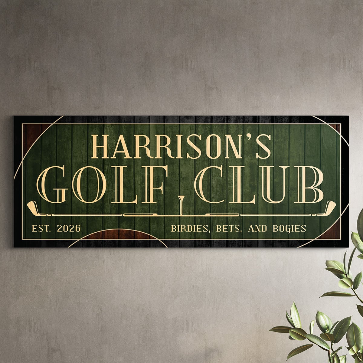 Personalized Golf Club Sign, Custom Golf Gift for Office or Home