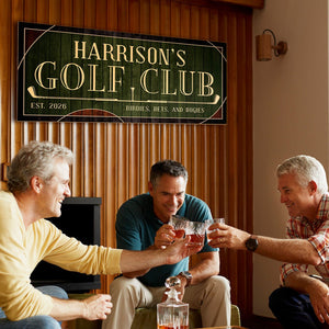 Personalized Golf Club Sign, Custom Golf Gift for Office or Home