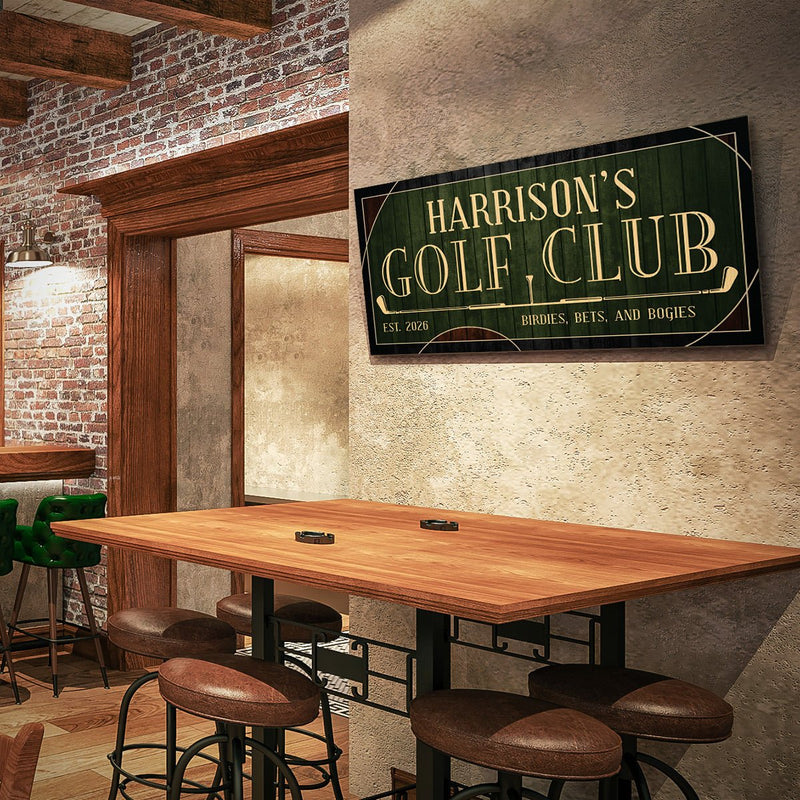 Personalized Golf Club Sign, Custom Golf Gift for Office or Home