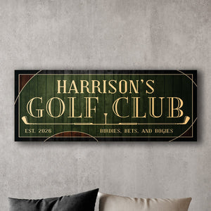 Personalized Golf Club Sign, Custom Golf Gift for Office or Home