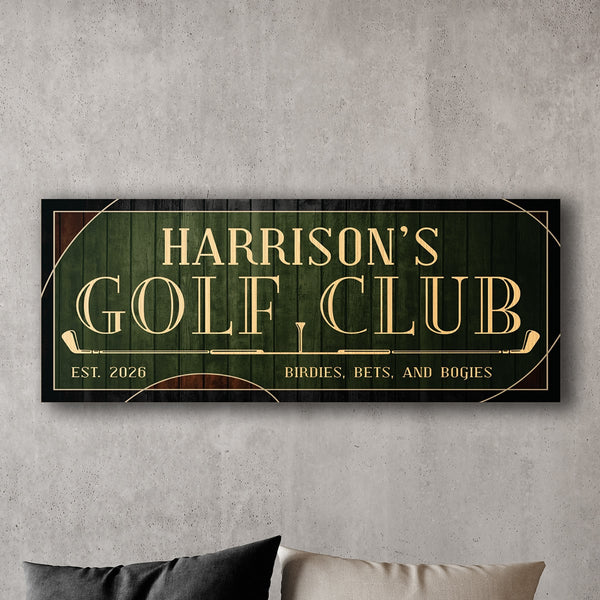 Personalized Golf Club Sign, Custom Golf Gift for Office or Home