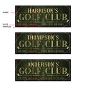 Personalized Golf Club Sign, Custom Golf Gift for Office or Home