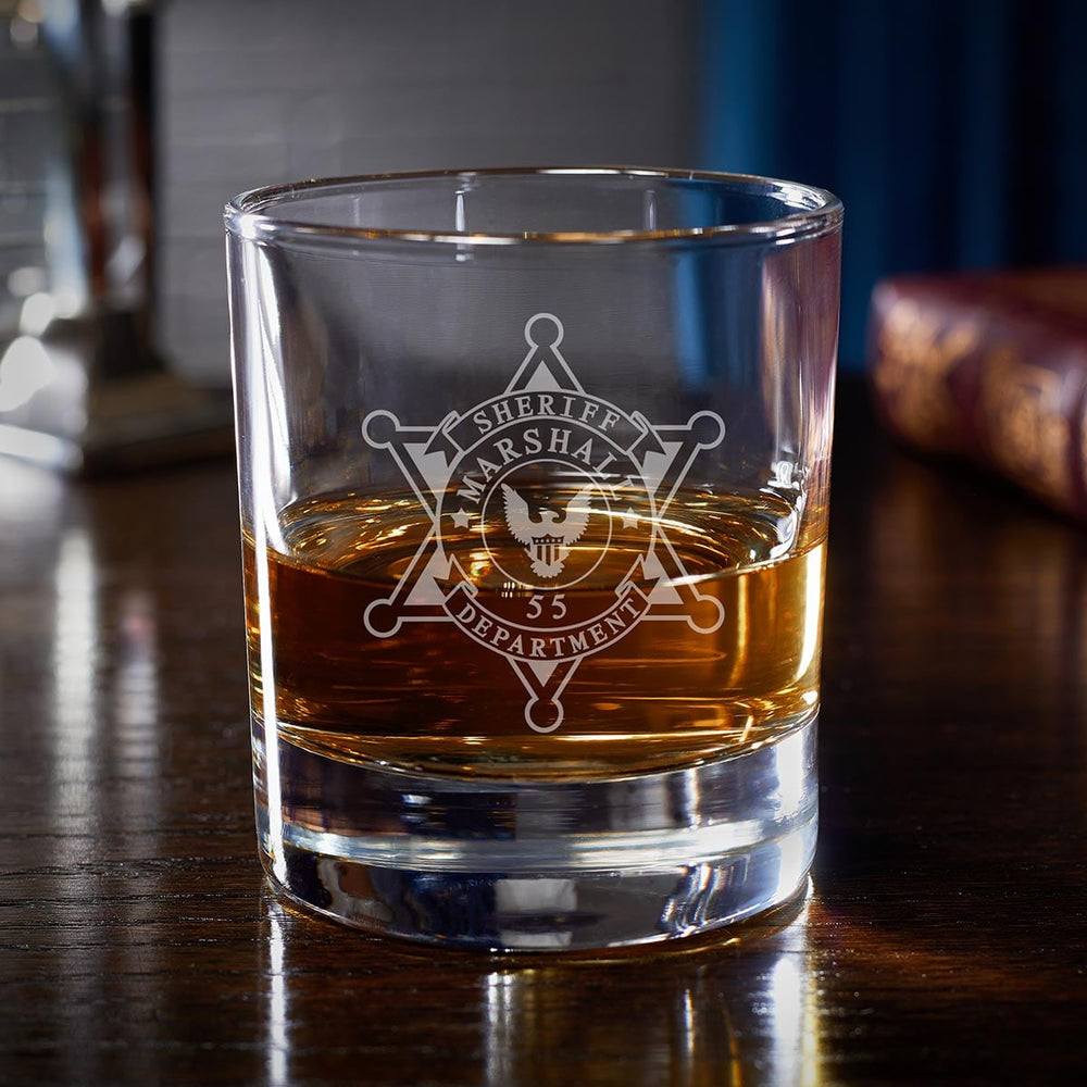 Personalized Rocks Glass for Law Enforcement