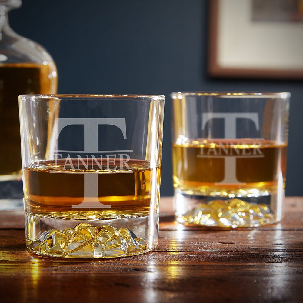 Personalized Glacier Rocks Glasses, Set of 2