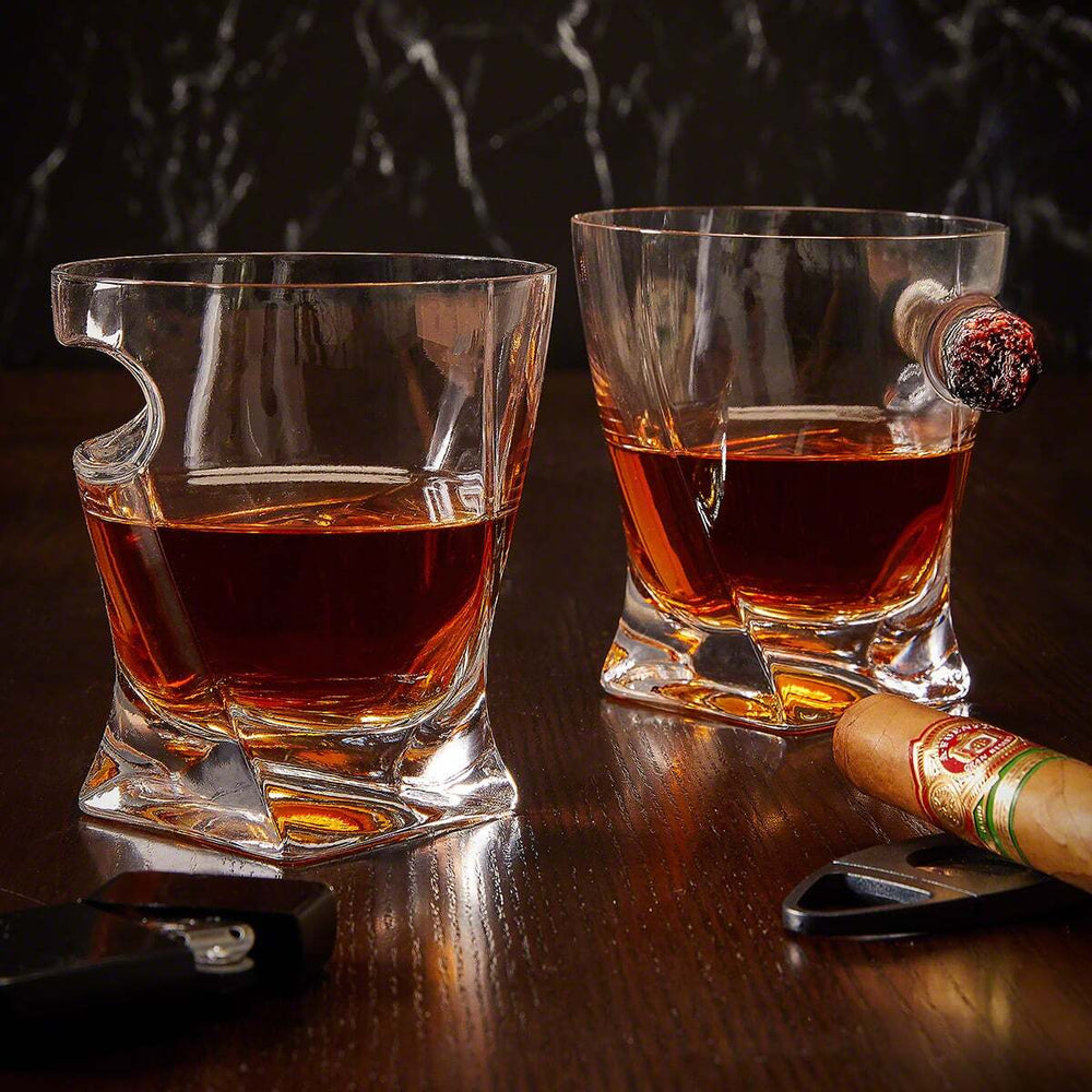 Personalized Twist Whiskey Cigar Glasses