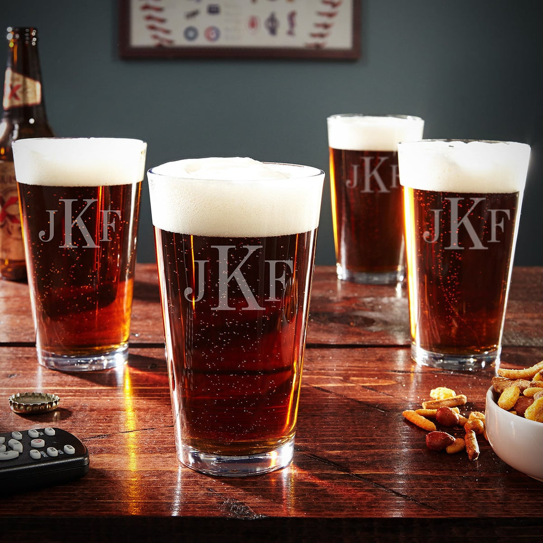 Signature Beer Gift Basket 13pc set with Custom Pint Glasses