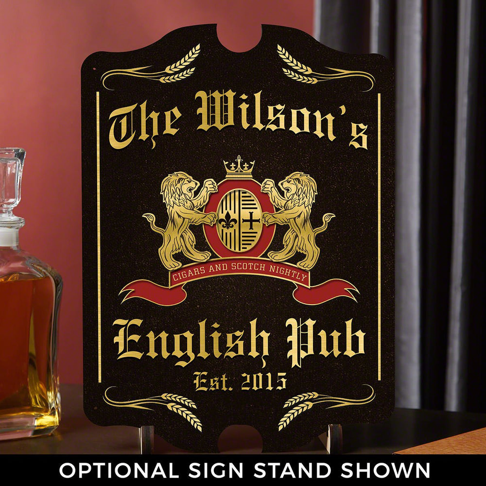 Proper English Custom Pub Sign - Vintage Bar Decor Wall Art