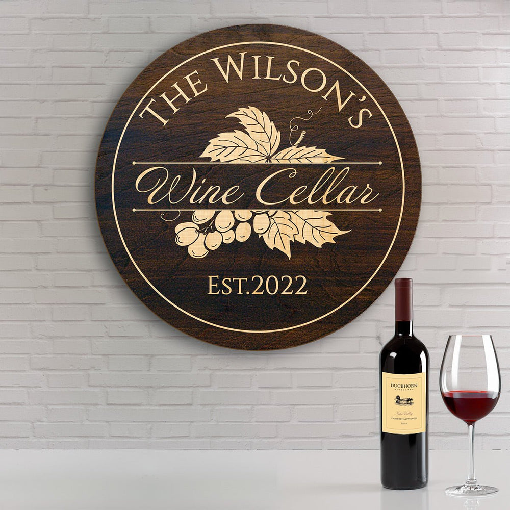 Rhone Valley Personalized Wine Cellar Sign - Wall Art Printed Wood Dec