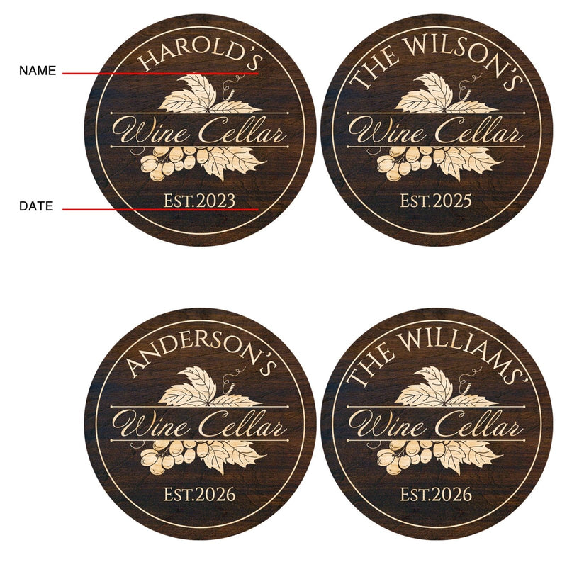 Rhone Valley Personalized Wine Cellar Sign - Wall Art Printed Wood Dec