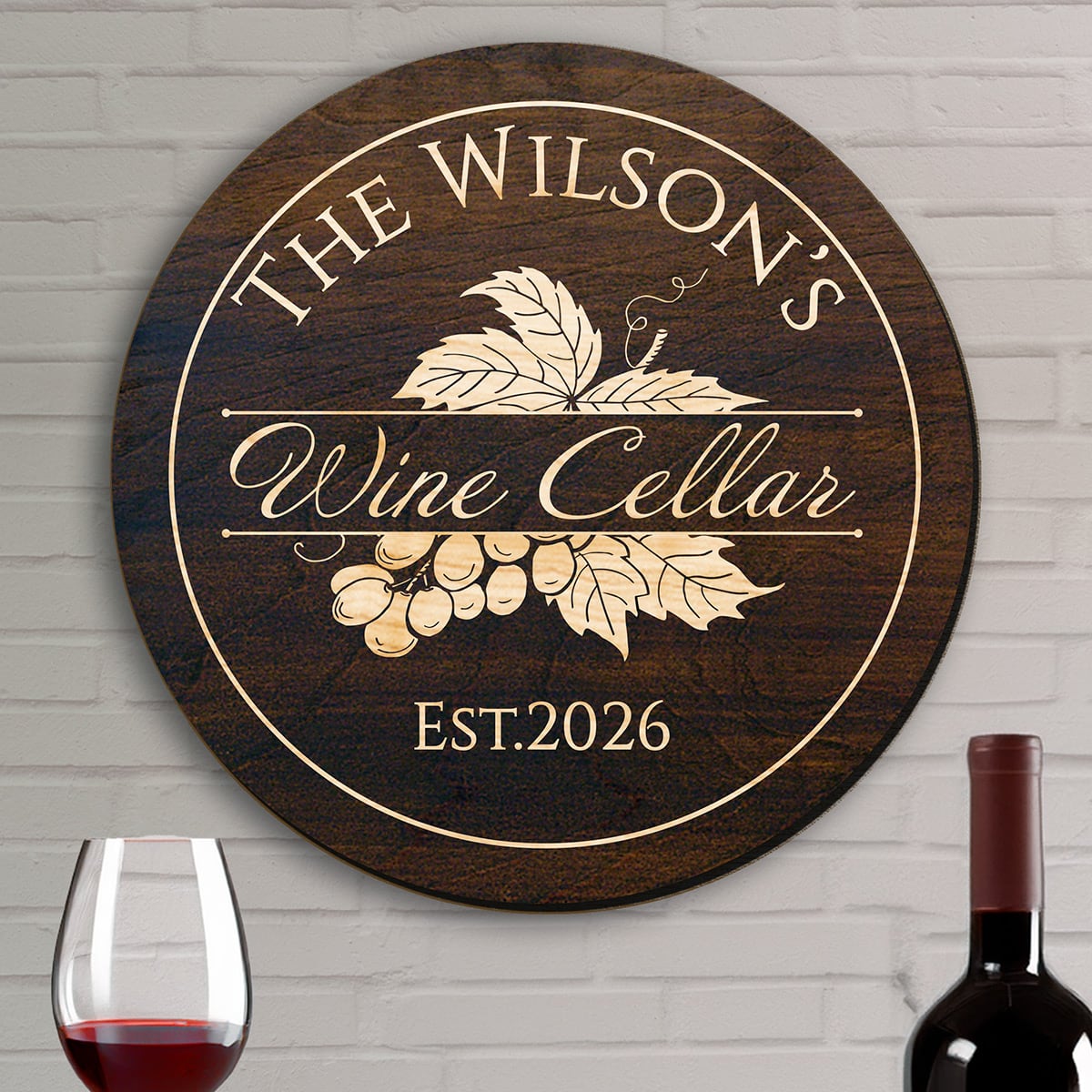 Rhone Valley Personalized Wine Cellar Sign - Wall Art Printed Wood Dec
