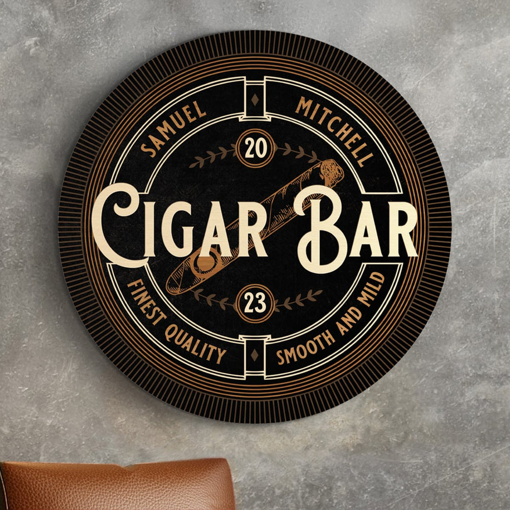 Custom Cigar Bar Sign - Smooth and Mild Cigar Lounge Decor Wall Art