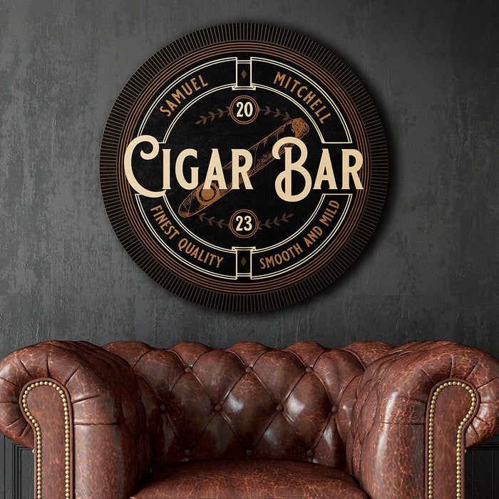 Custom Cigar Bar Sign - Smooth and Mild Cigar Lounge Decor Wall Art