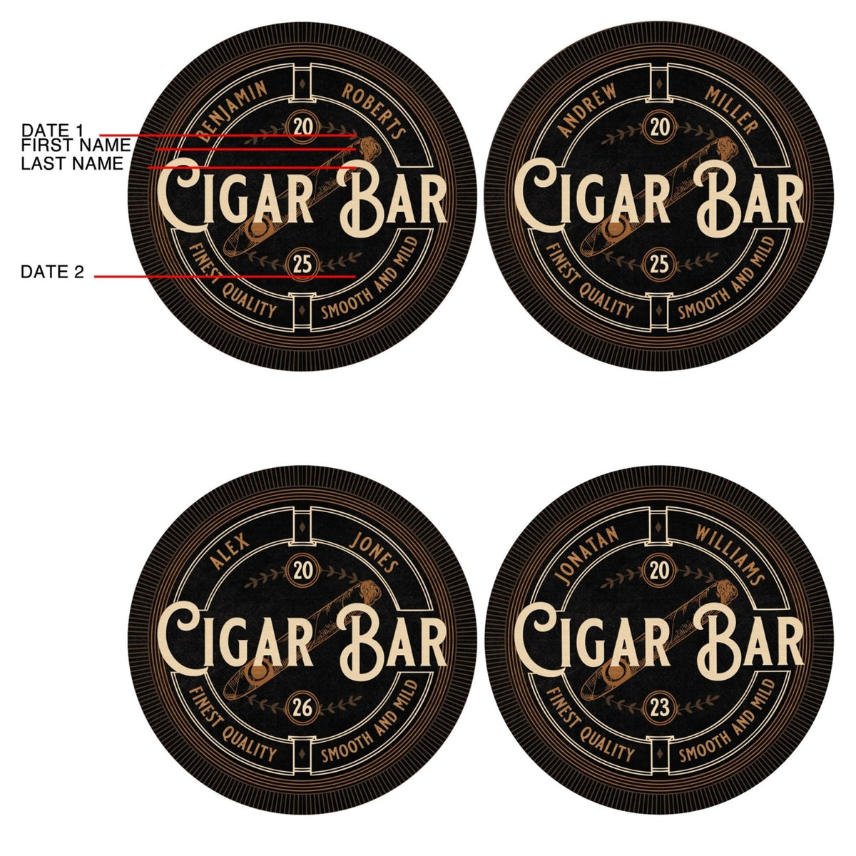 Custom Cigar Bar Sign - Smooth and Mild Cigar Lounge Decor Wall Art