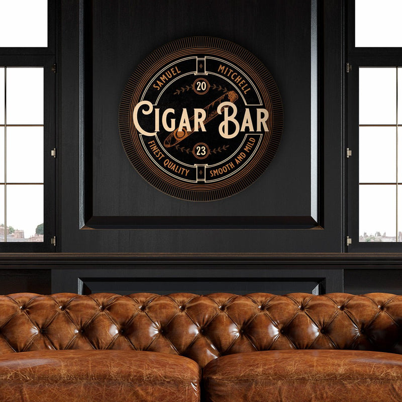 Custom Cigar Bar Sign - Smooth and Mild Cigar Lounge Decor Wall Art