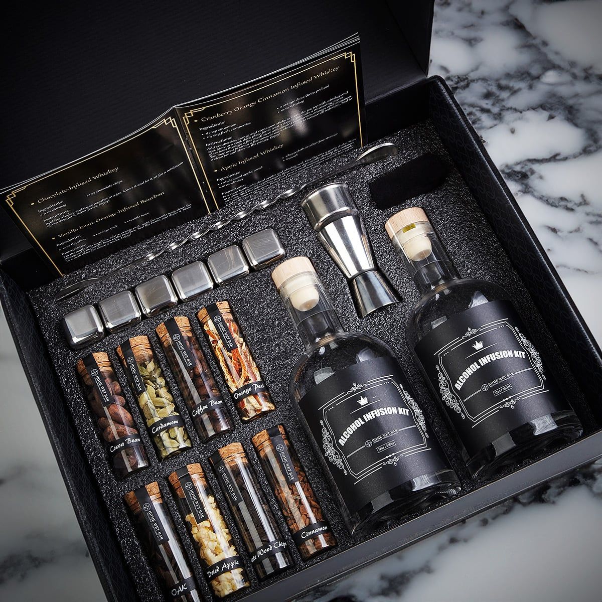 Speakeasy DIY Cocktail Infusion Kit and Whiskey Smoker 24pc - Gifts fo